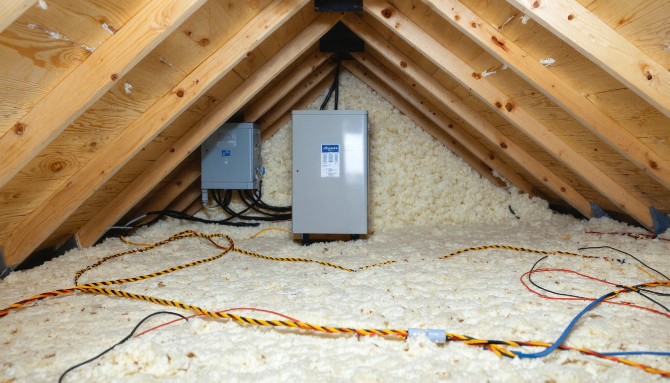 Isoler ses combles soi-même : l’erreur des boîtiers électriques enfouis